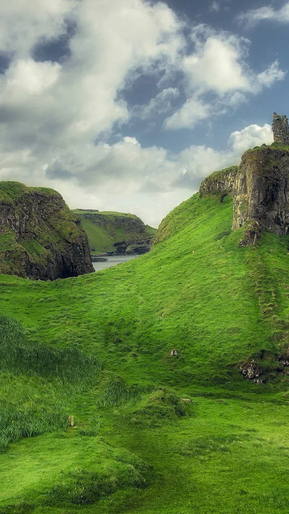 Ruins of Dunseverick Castle, County Antrim, Northern Ireland - Ruins of ...