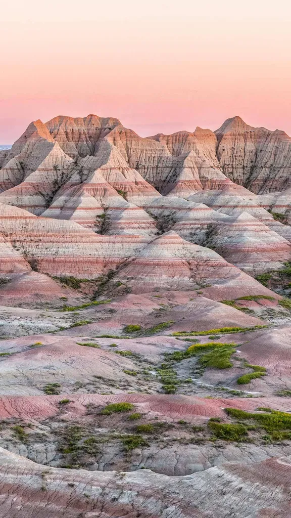 Layers of change - Sunset in Badlands National Park, South Dakota ...